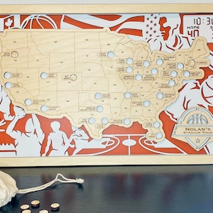 Basketball Arena Map | Custom Bucket List Map | NBA Arenas | Gift for ...