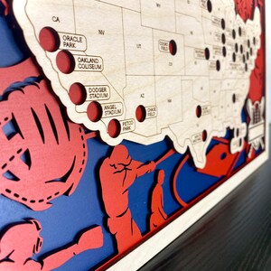 Baseball Stadium Map | Custom Bucket List Map | MLB Parks | Gift for ...