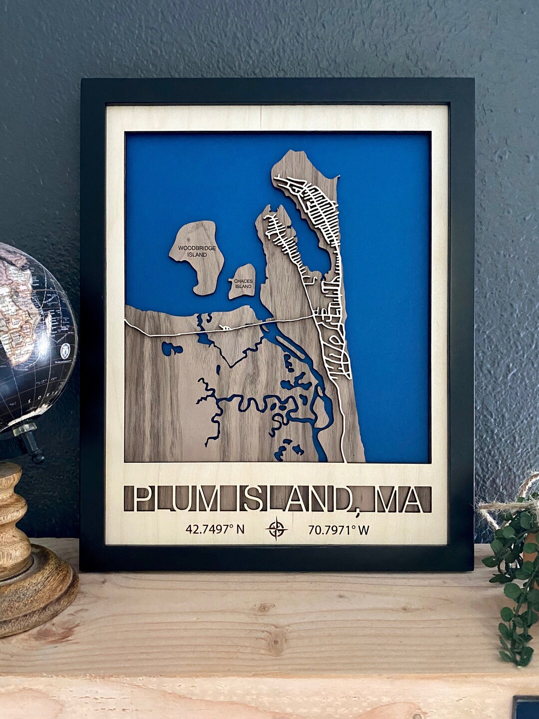 Plum Island, MA Laser Cut City Map Laser Cut Wooden Map Plum Island, MA ...
