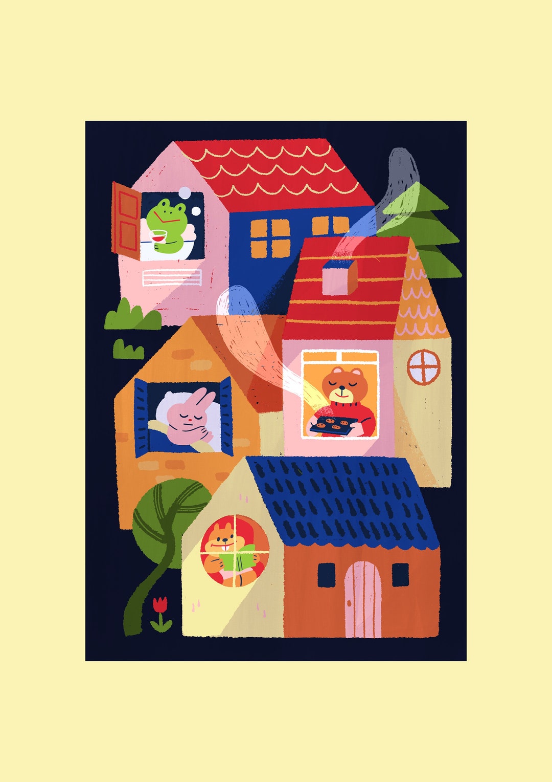 Friendly Neighbors A5 Art Print - Etsy