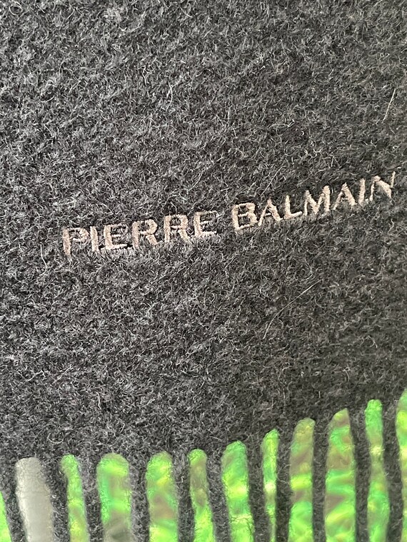 Vintage Pierre Balmain Embroidery Logo Scarf Muffler … - Gem