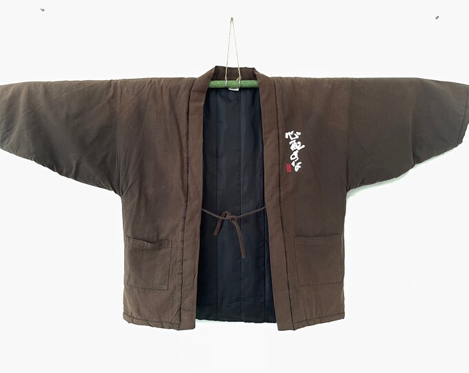 Japanese Dragon Hanten Padded Brown Kimono Jacket Warm Wear - Etsy