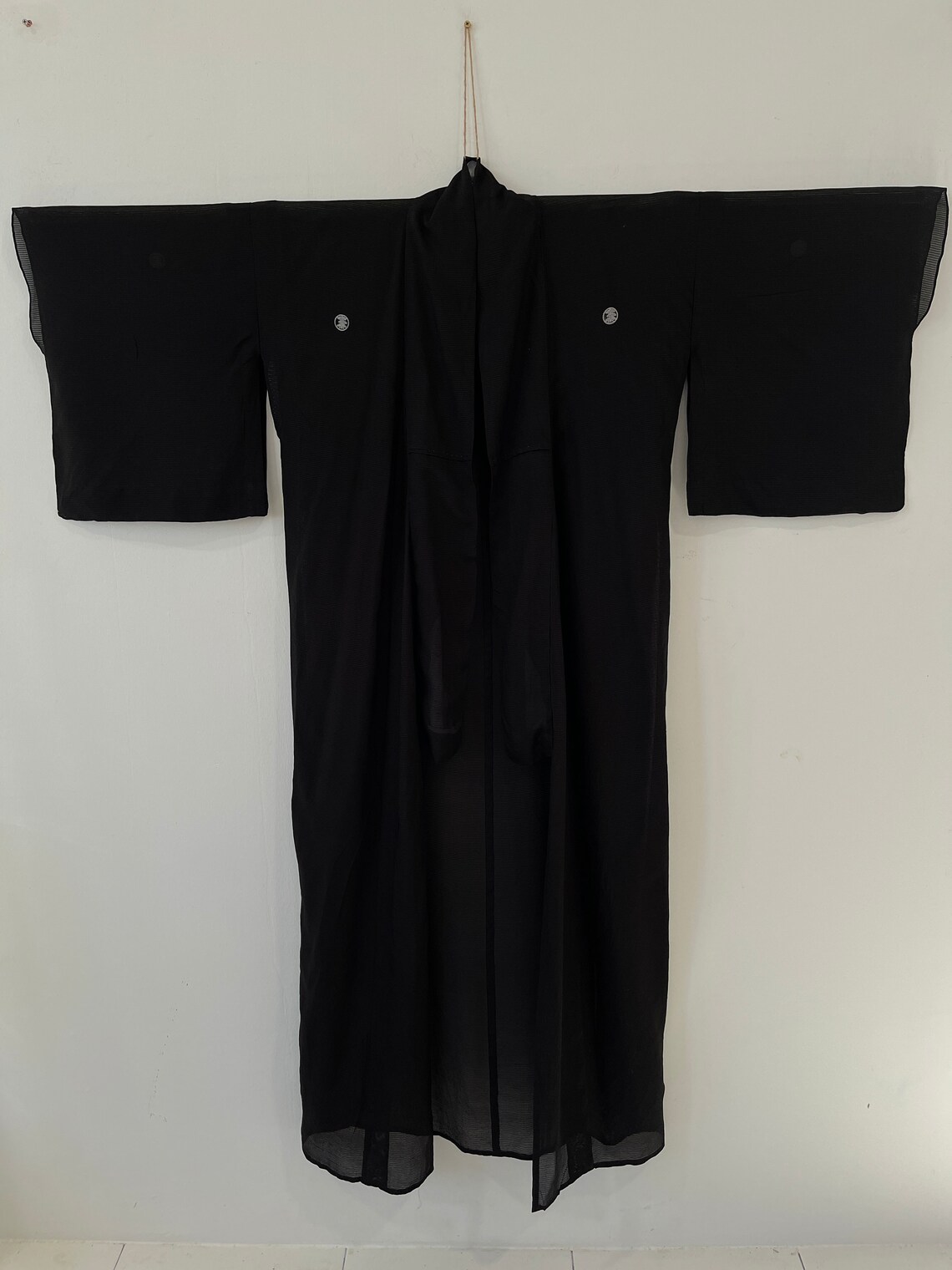 Japanese Silk Kimono Yukata black moon Motif Japan Traditional | Etsy