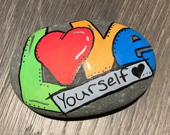 Painted Inspirational Positive Rocks, Painted Rocks, Motivational Gifts ...