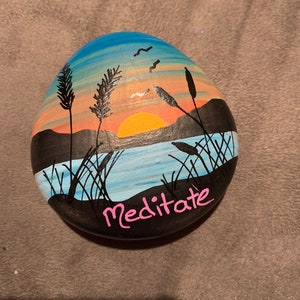 Sunset Rock Painting - Etsy