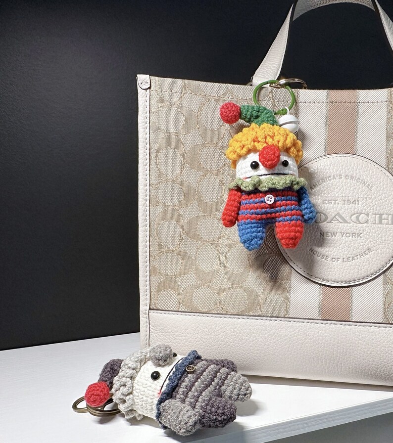 Crochet Clown Pendant, Cute Keychain - Etsy
