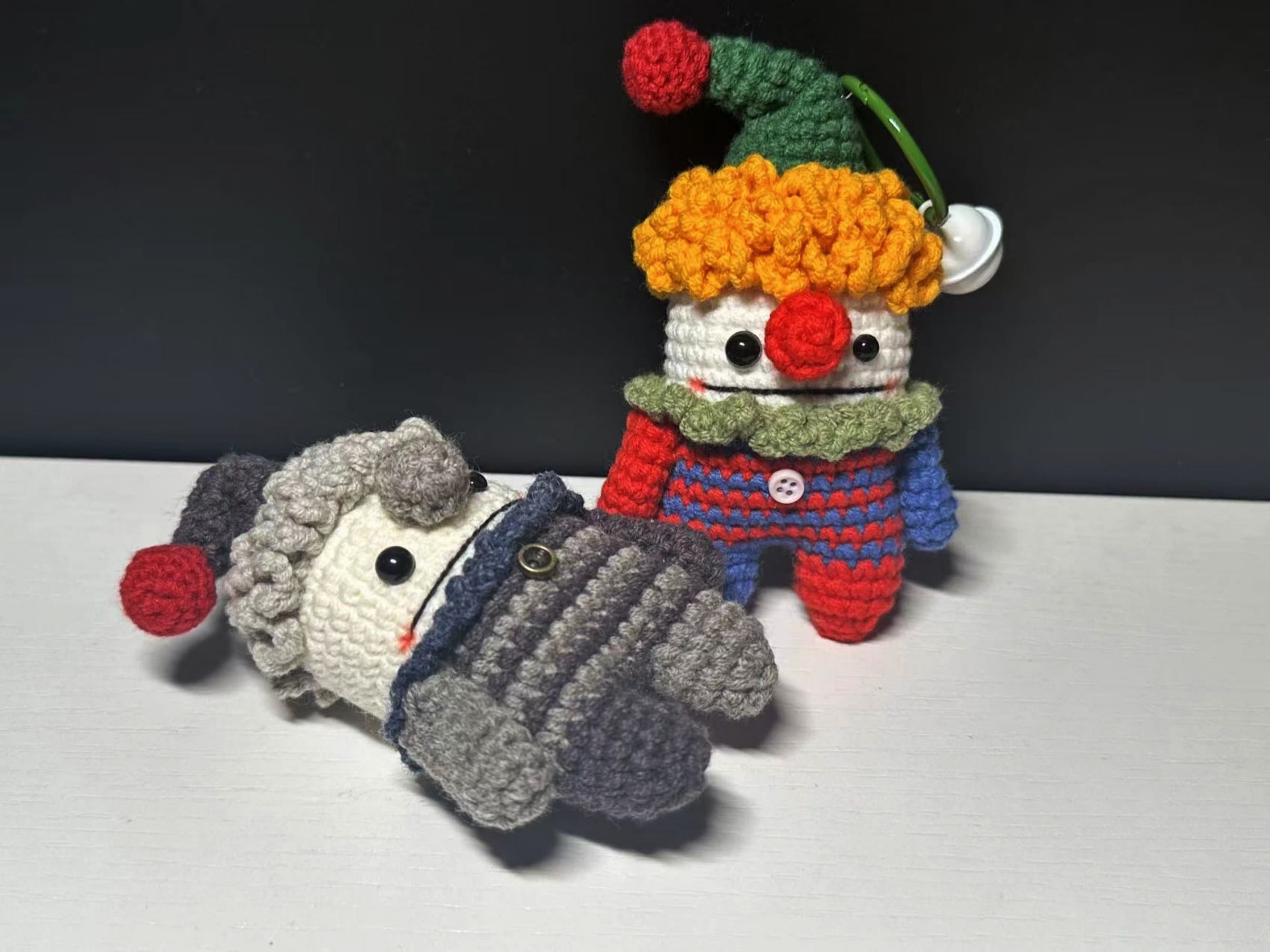 Crochet Clown Pendant, Cute Keychain - Etsy