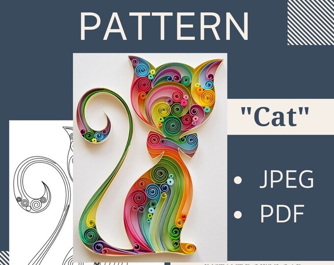 Rainbow Cat Quilling Art - Etsy UK