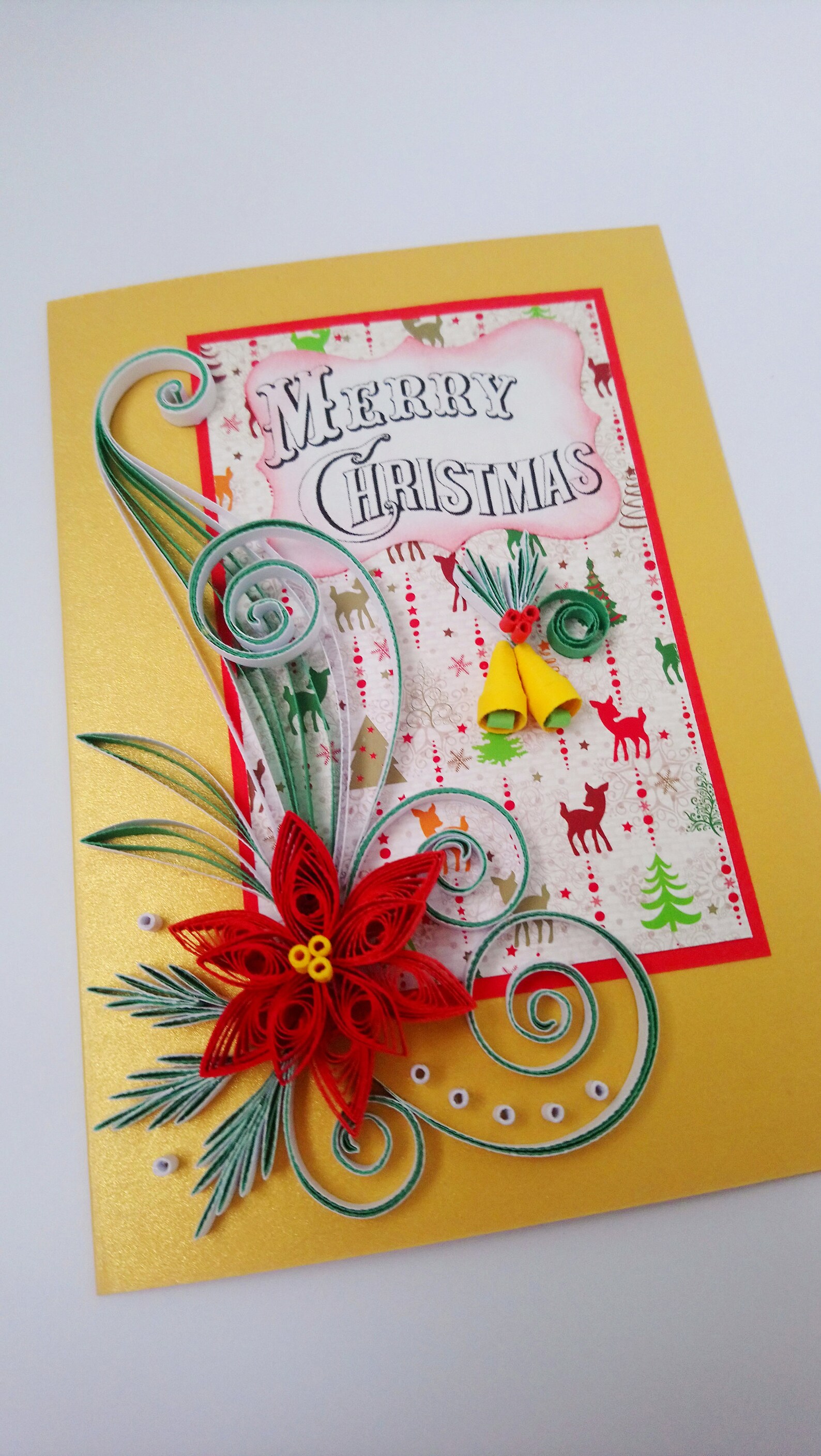Quilling Christmas Card Christmas Card Merry Christmas Card - Etsy