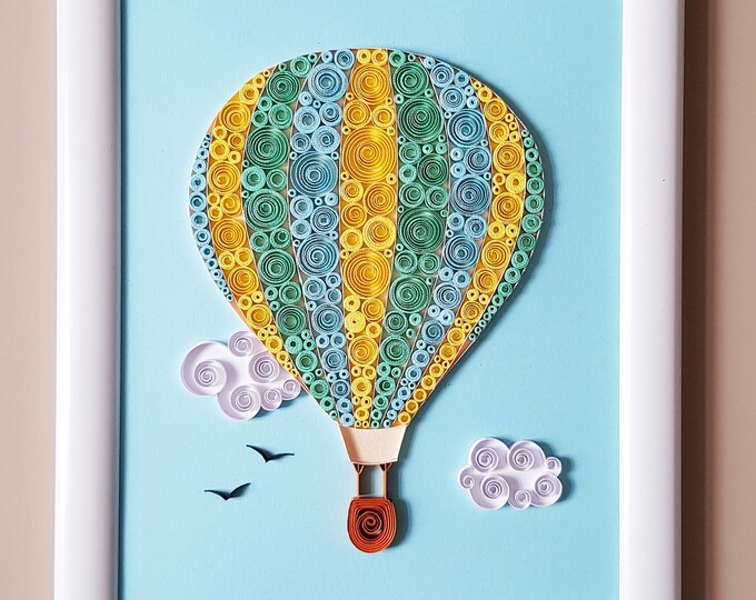 Hot Air Balloon Paper Art Wall Art Home Decor Birthday - Etsy
