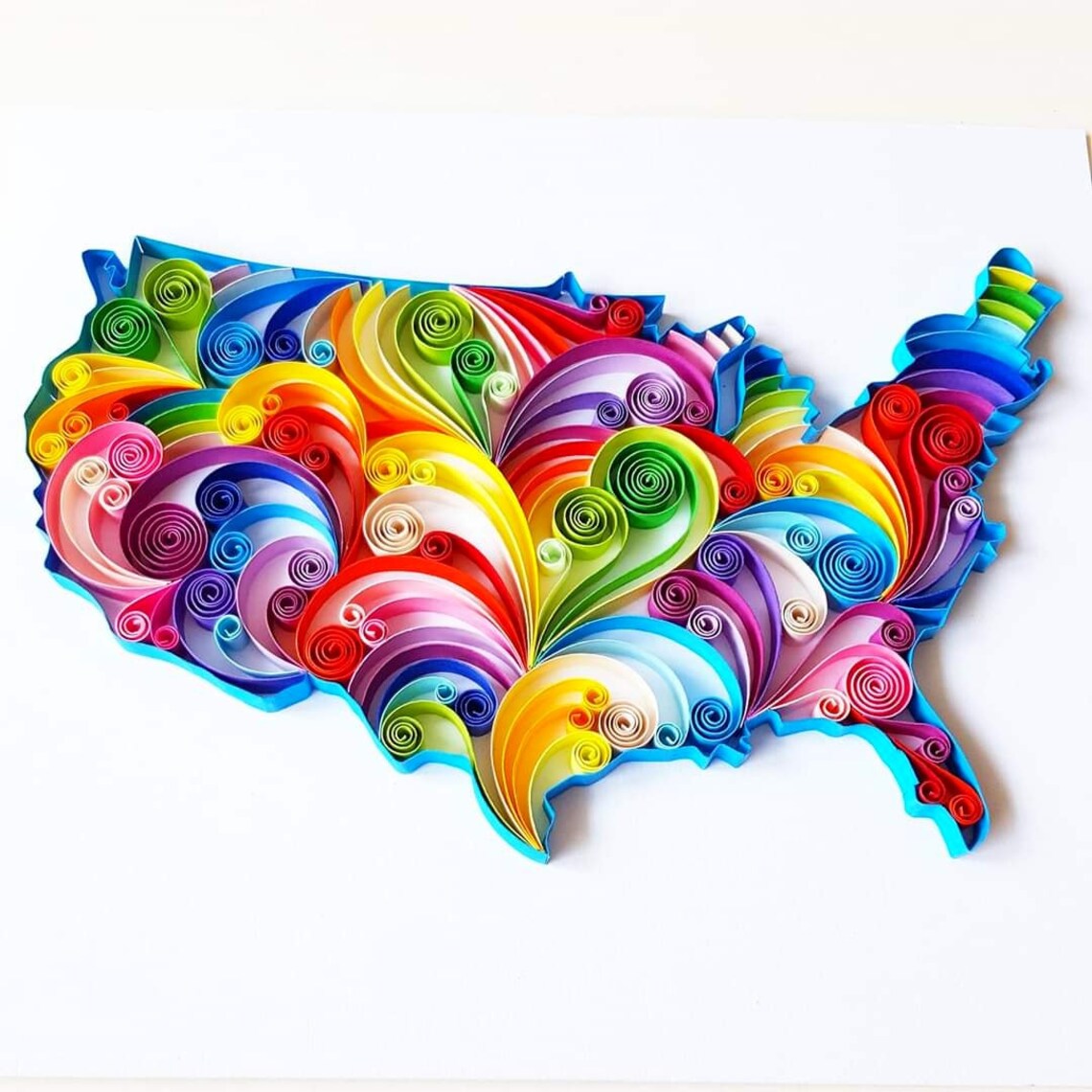 USA Map Art Custom Map Art Paper Art State Map Art Custom - Etsy