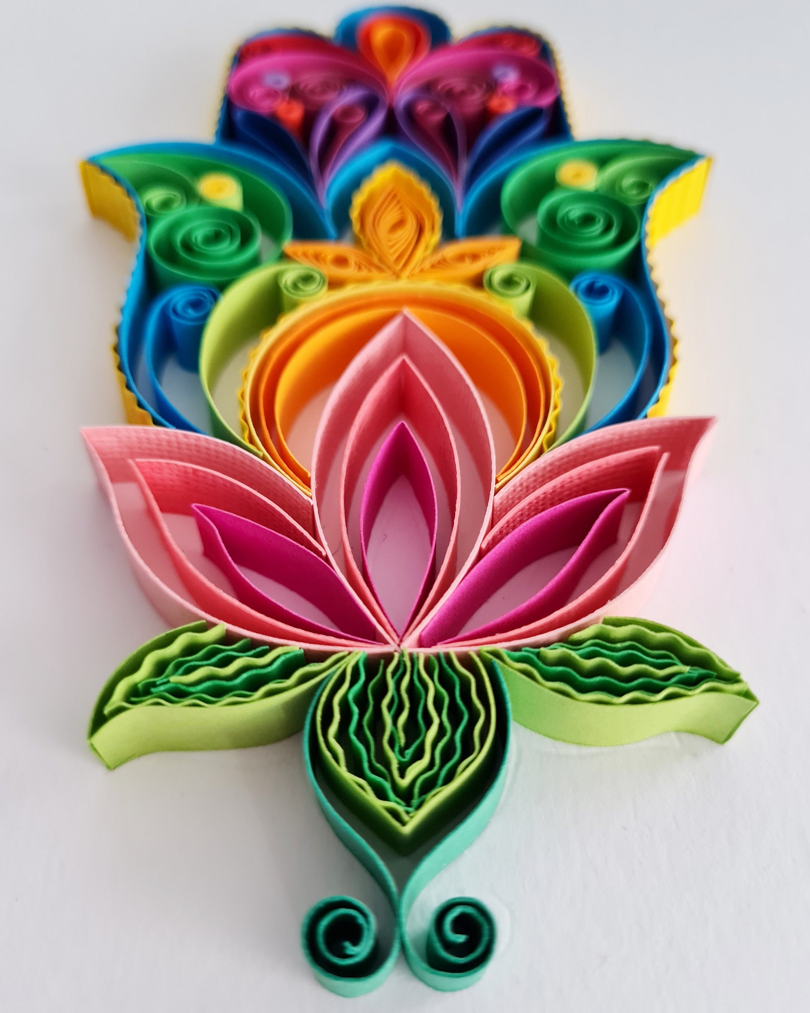 Hamsa Hand Paper Quilling Mandala Artwork Mother's Day Gift for Mom Art ...