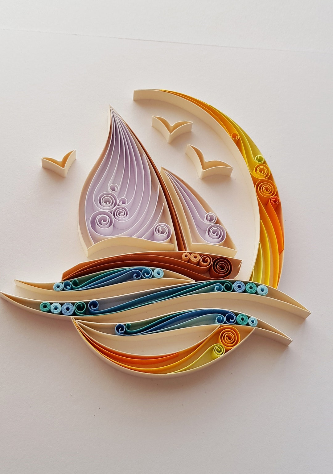 Sailboat Quilling Wall Art , Sail Ship Wall Art, Sail Boat, Nautical ...