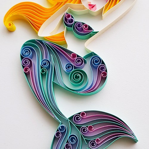 Quilling Art mermaid Mermaid Art Paper Wall Art - Etsy