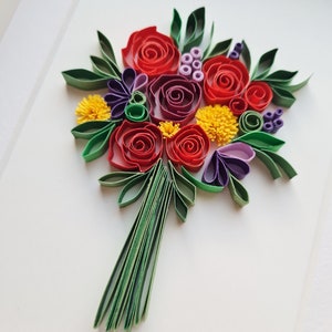 Mother's Day Gift, Paper Flower Bouquet, Framed Wall Art, Paper ...