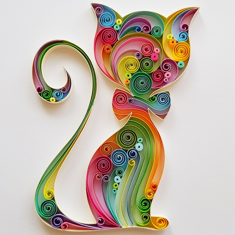 Paper Quilling Cat - Etsy