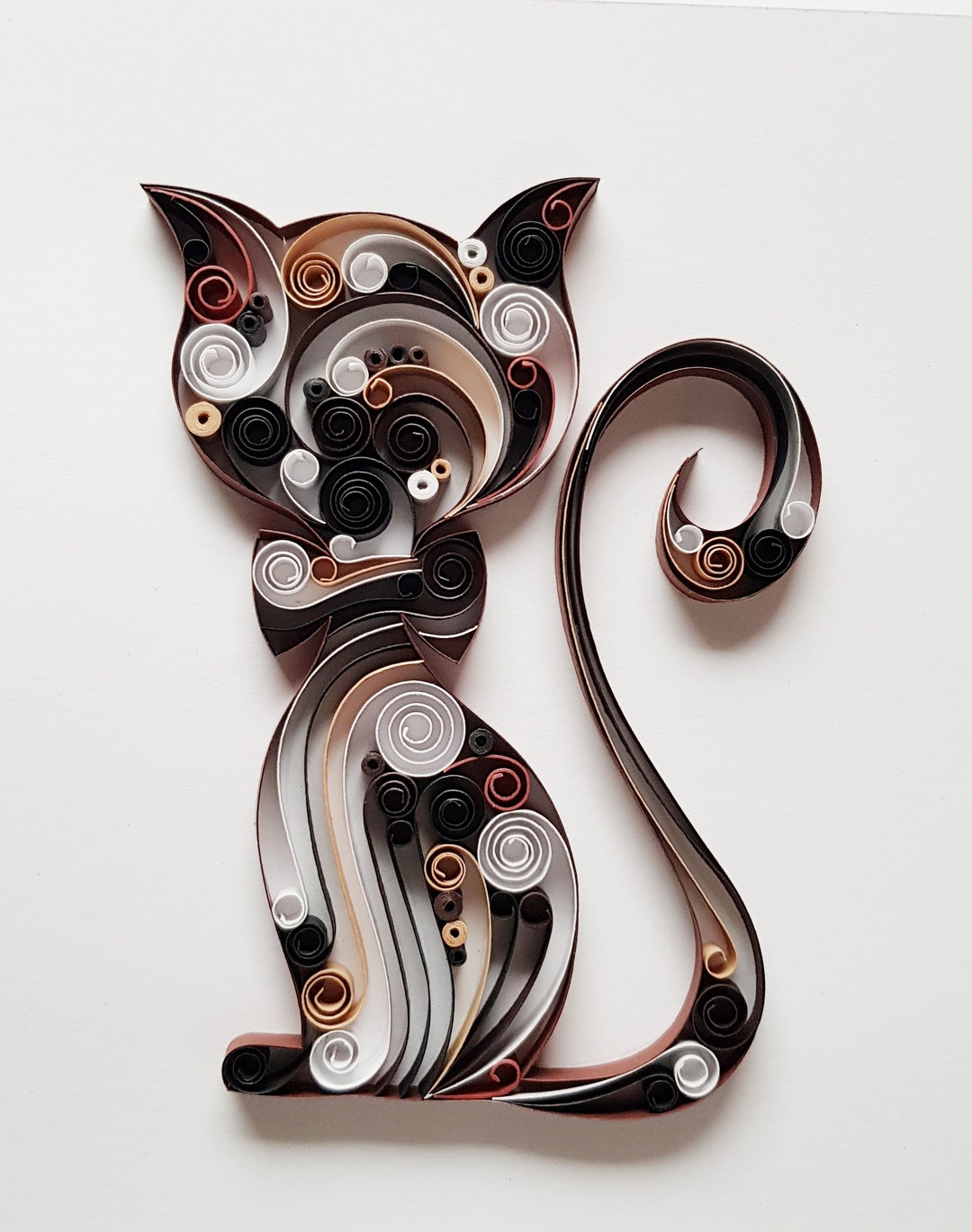 Quilling Art tortoiseshell Cat, Cat Lovers, Paper Wall Art, Cat Home ...
