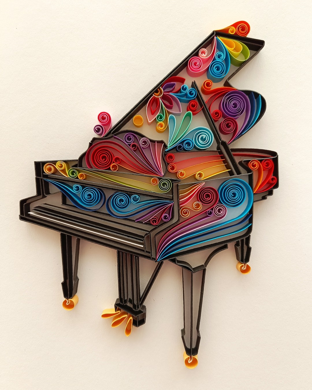 Piano Paper Art, Piano Artwork, Gift for Musician, Piano Wall Art ...