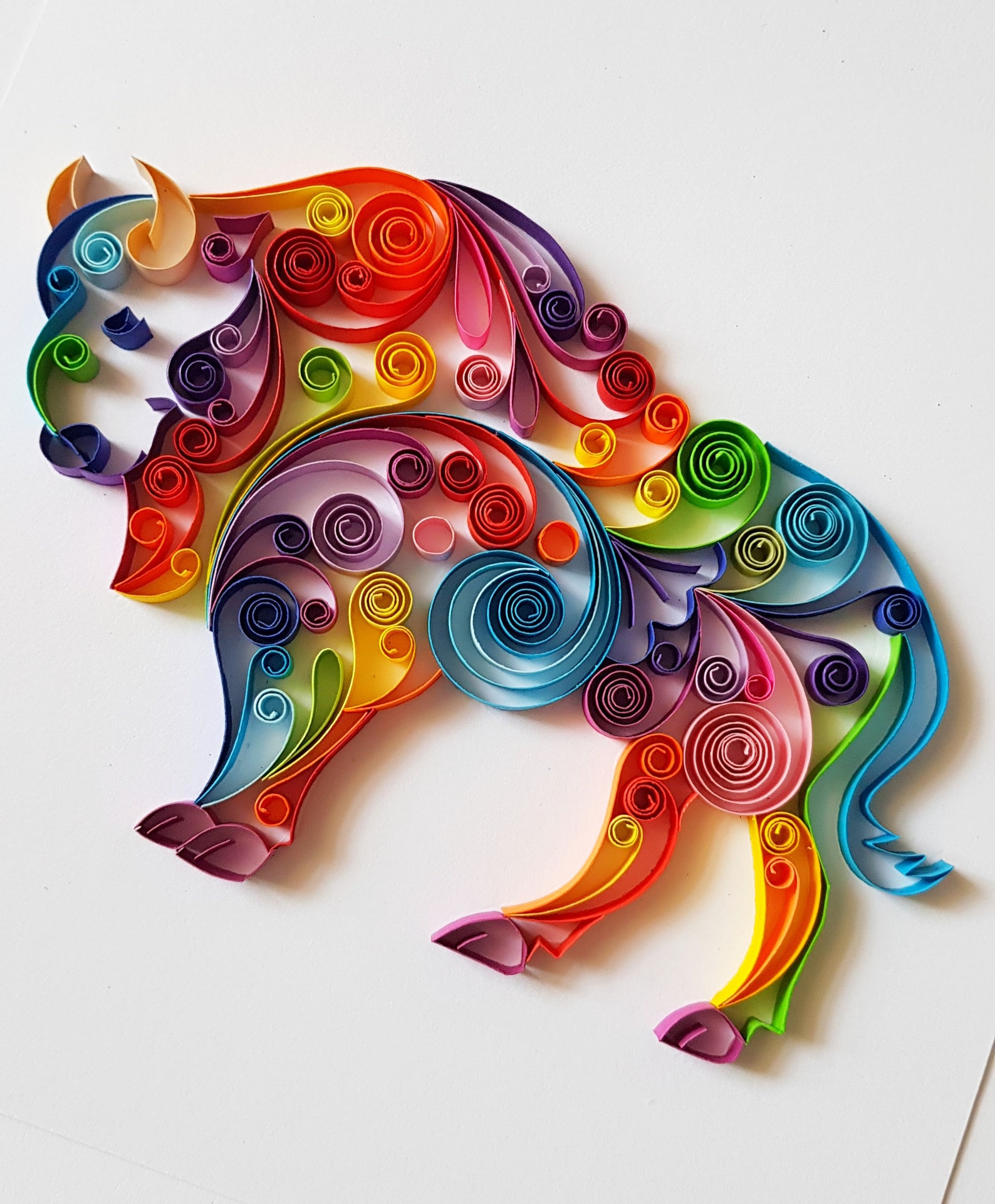 Bison Wall Art Bison Paper Art Paper Anniversary 1st - Etsy