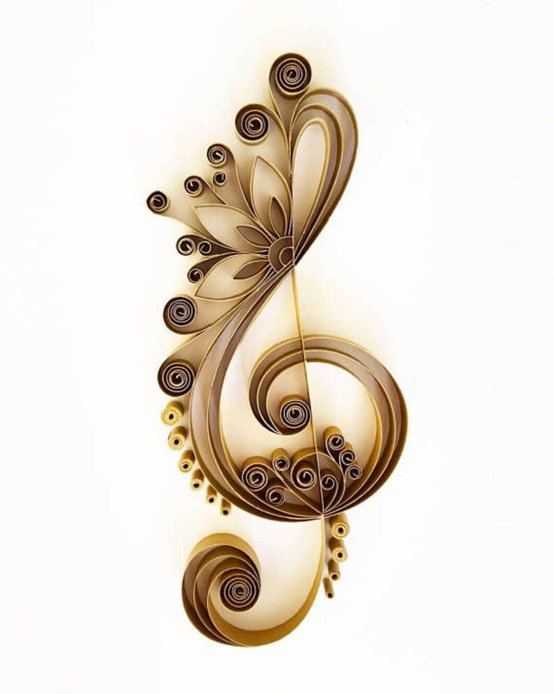 Treble Clef Wall Art Wall Decor Treble Clef Paper Art - Etsy