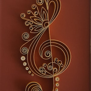 Treble Clef Wall Art, Wall Decor, Treble Clef Paper Art, Treble Clef ...