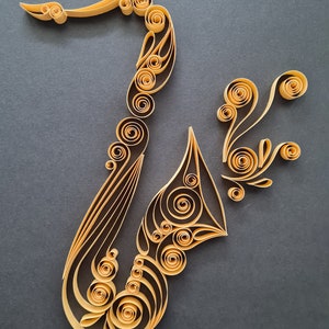 Saxophone Wall Art, Christmas Gift, Saxophone Paper Art, Saxophone ...