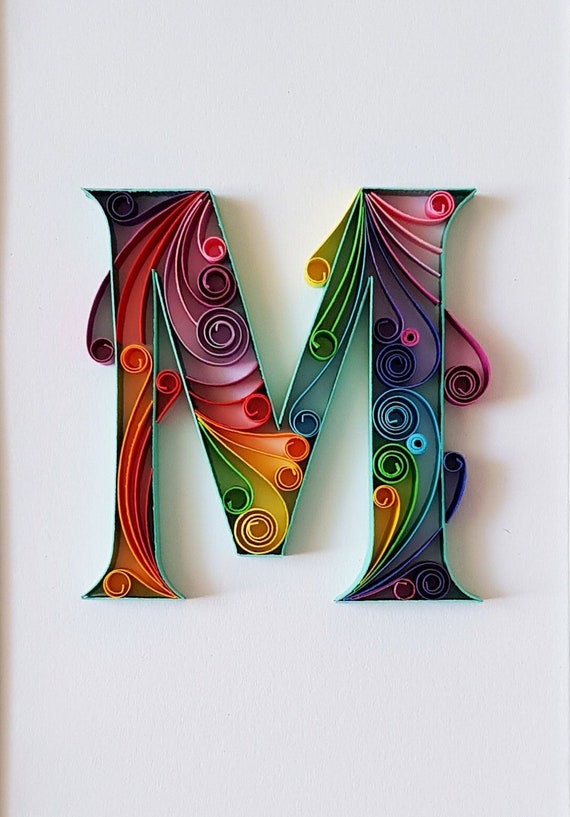 Original Paper Art Monogram Personalised Gift Personalised - Etsy