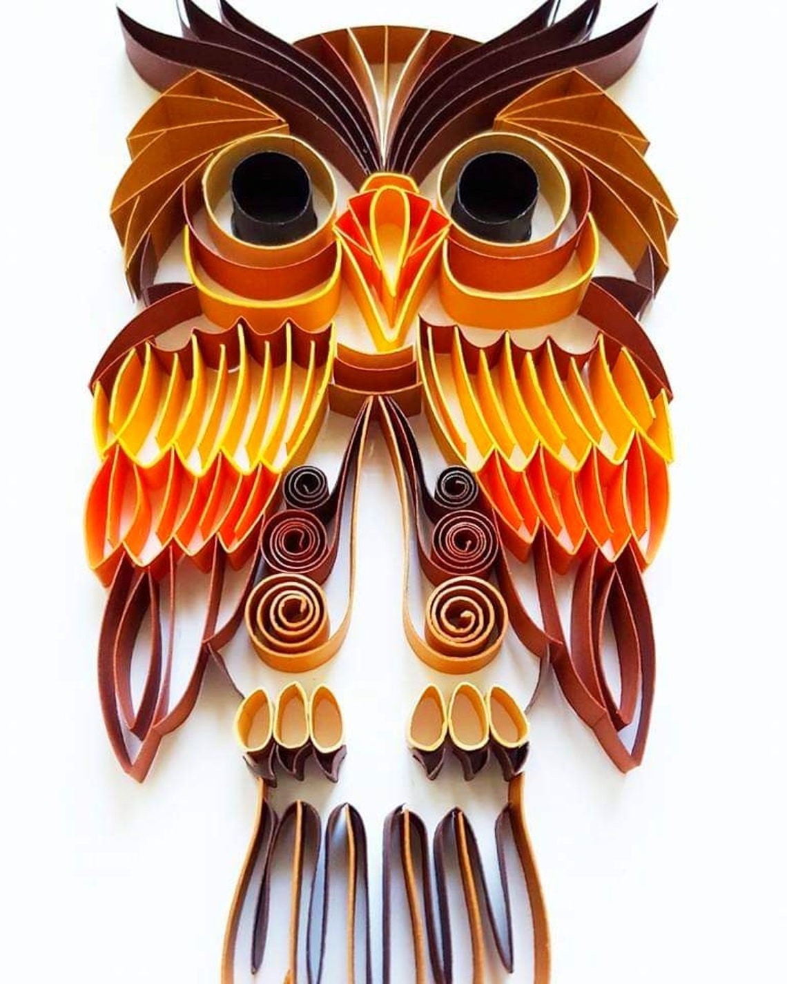 Original Owl Paper Art Owl Art Owl Wall Art Owl Decor Owl | Etsy