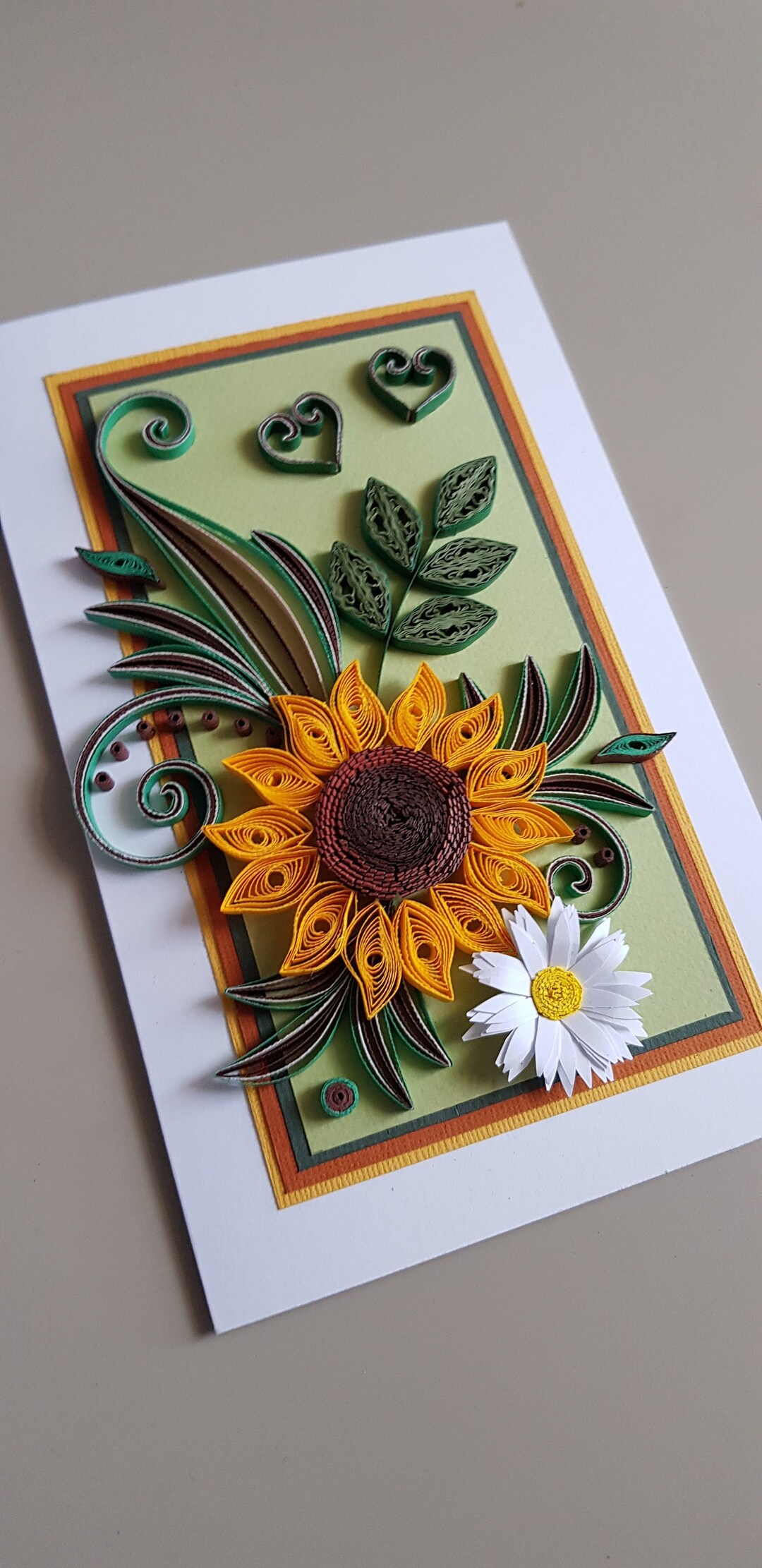 Mother's Day Greeting Card With Sunflower, Handmade Sunflower Greeting ...