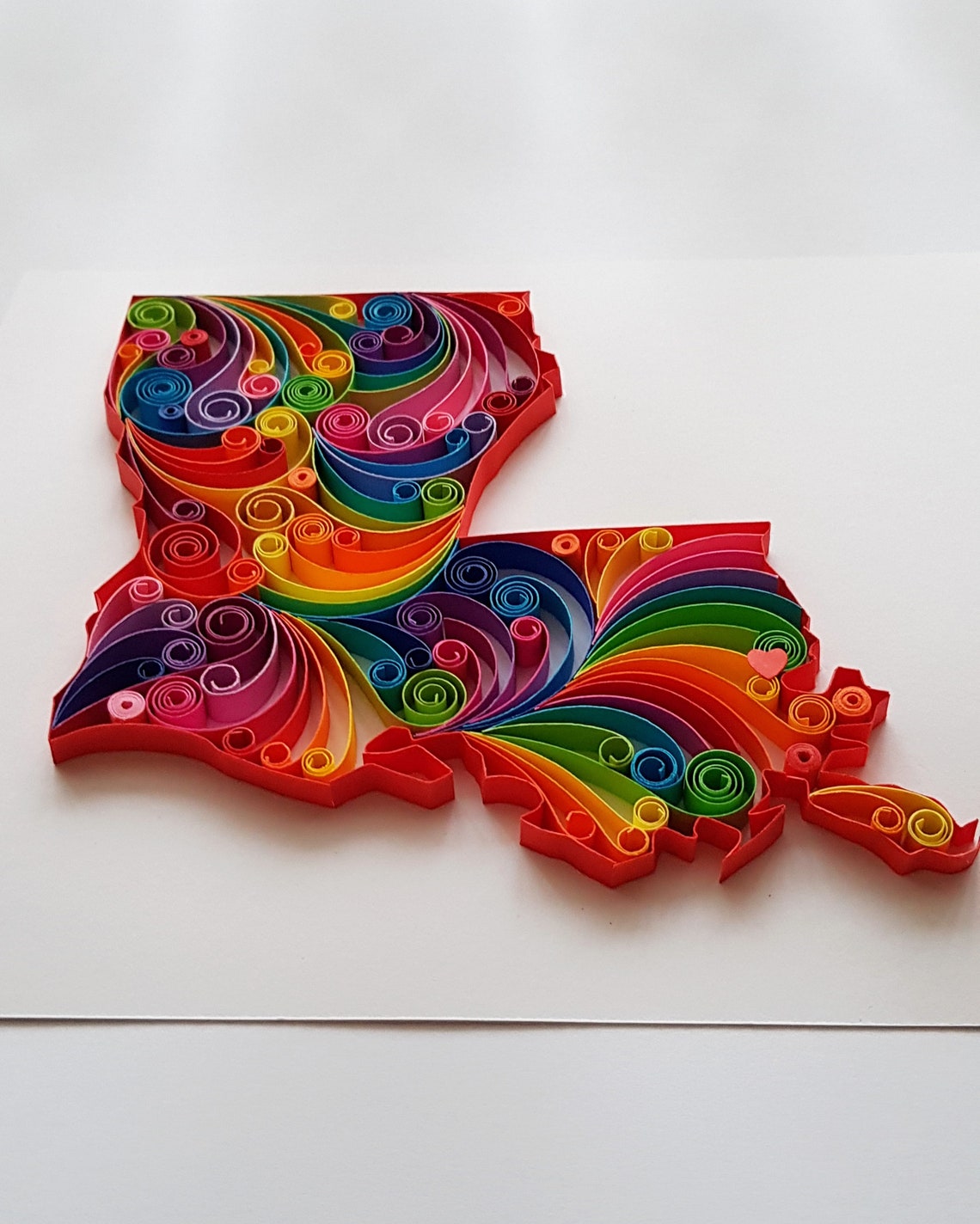 Louisiana Map Art Custom Map Art Paper Art State Map Art - Etsy