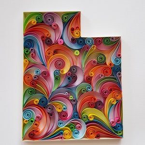 Utah Map Art, Custom Map Art, Paper Art, State Map Art, Custom State ...