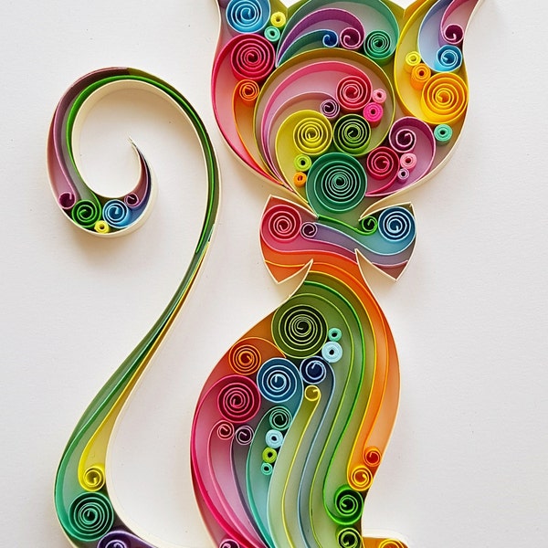 Paper Quilling Cat - Etsy