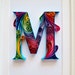 Custom Paper Initial Wall Art, Framed Monogram Wall Decor, Letter M ...