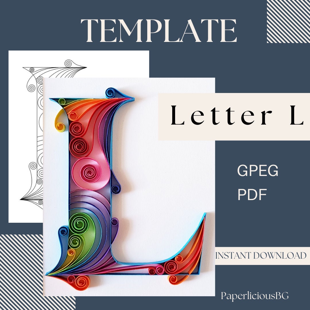 Quilling Template for Letter L Quilling Pattern Template - Etsy