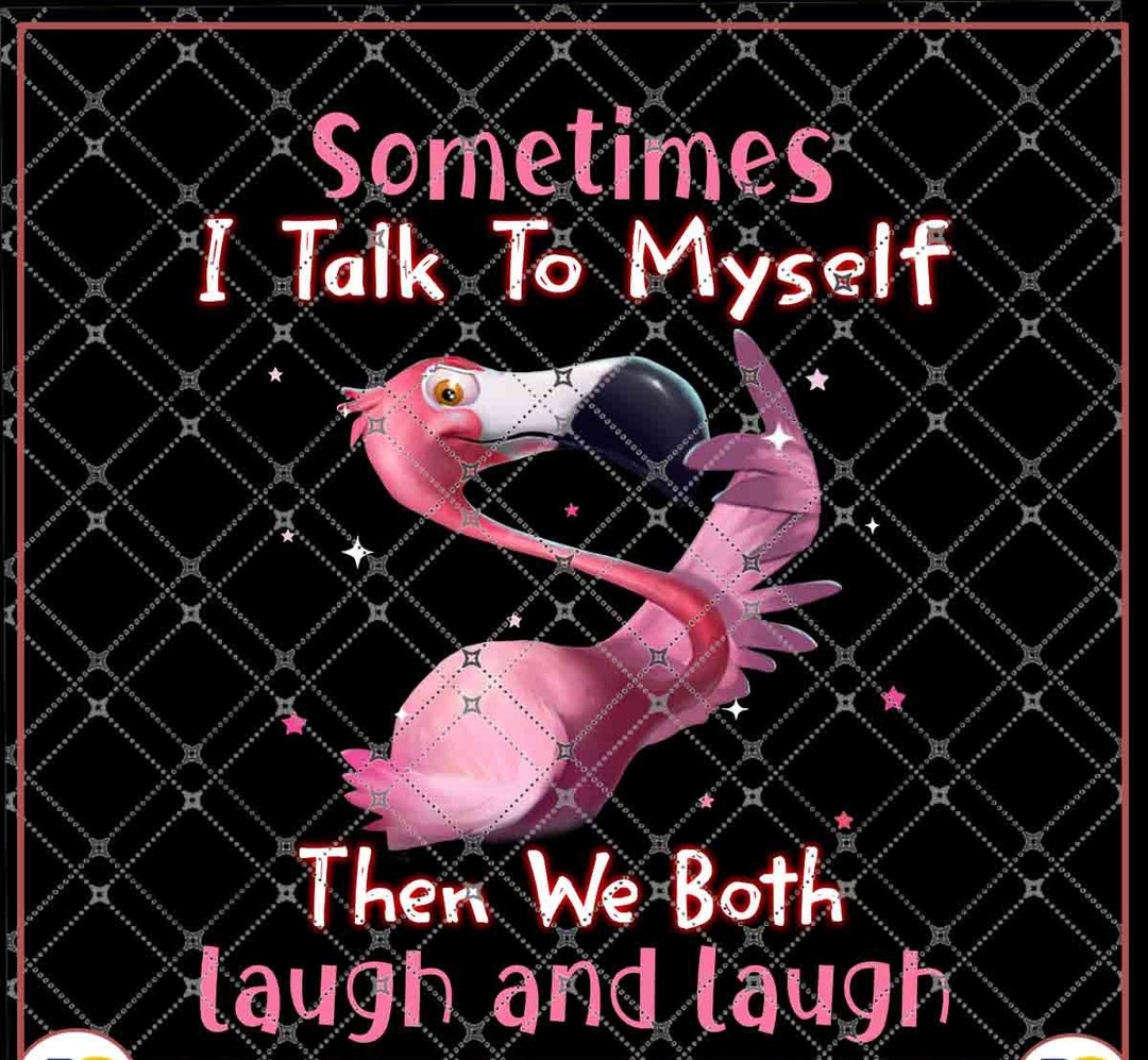 Flamingo Sometimes I Talk to Myself Then We Both Laugh and Laugh, for ...