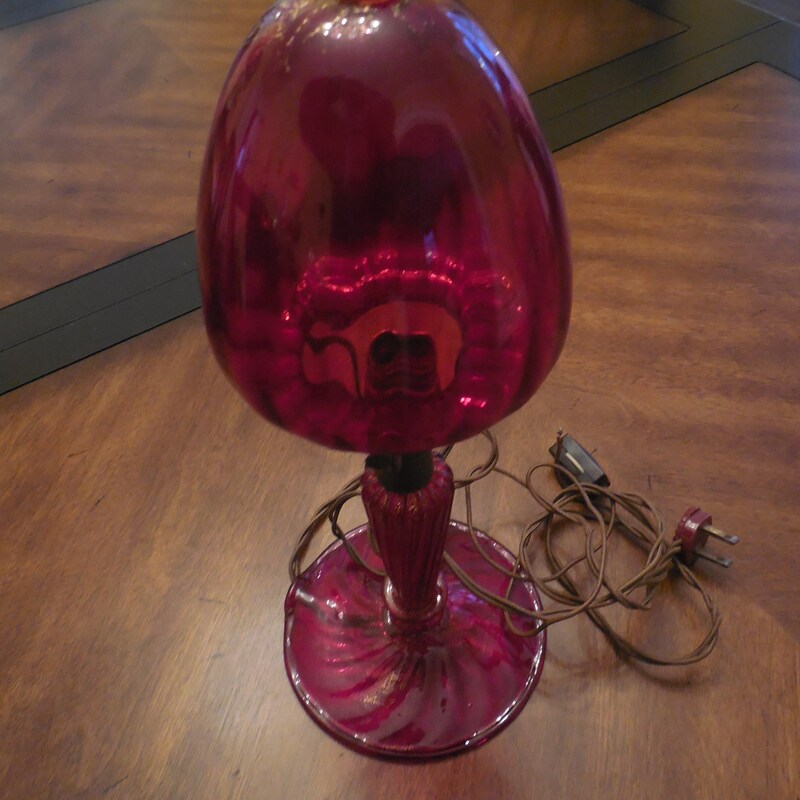 Cranberry Glass Lamp - Etsy