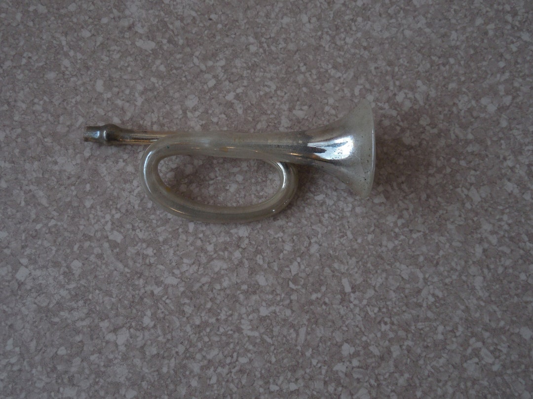 Early German Blown Glass Bugle Horn, Mercury Glass - Etsy
