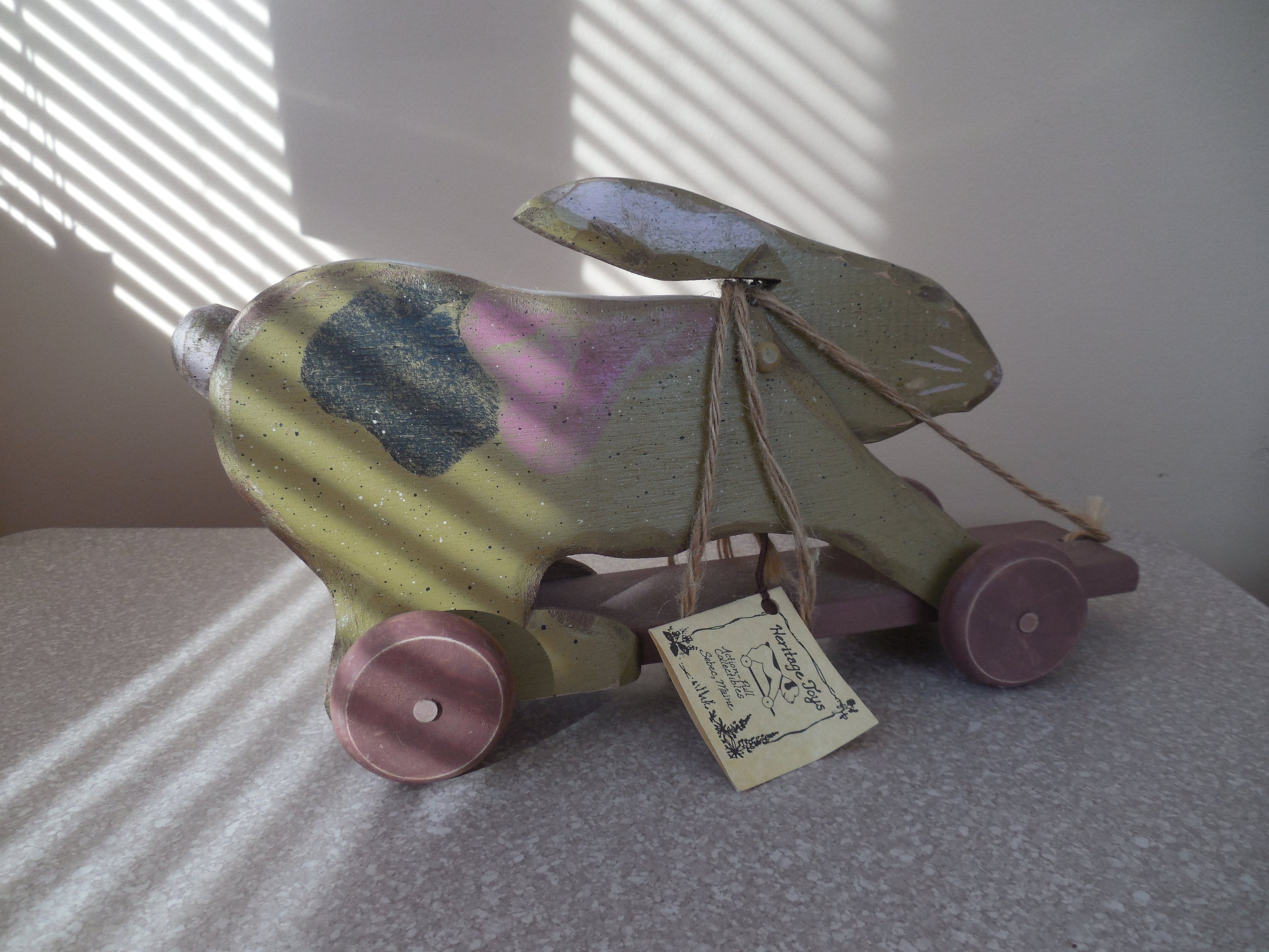 Vintage Easter Rabbit Wood Pull Toy, by Paul Stiffler for Heritage Toys ...