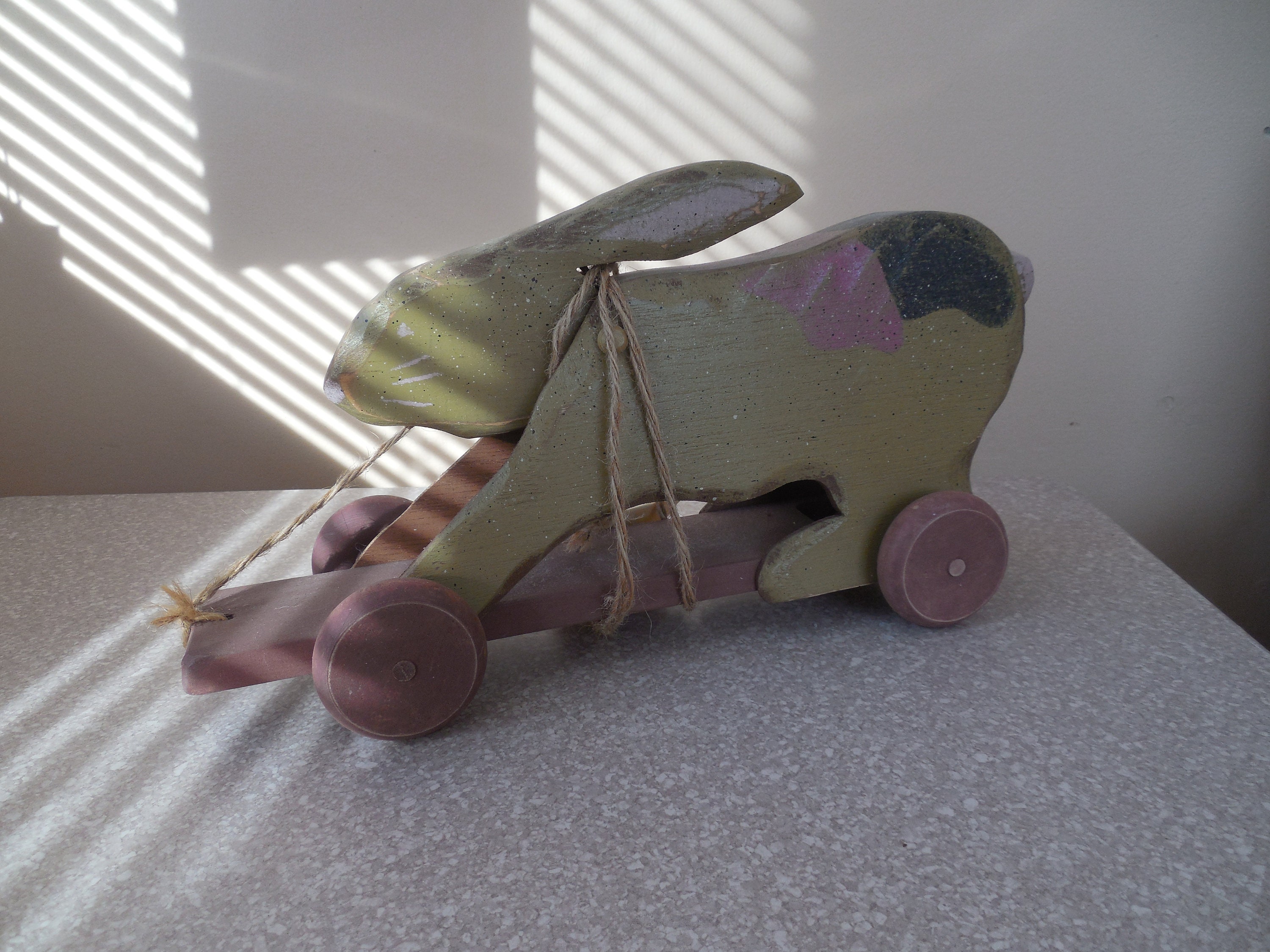 Vintage Easter Rabbit Wood Pull Toy, by Paul Stiffler for Heritage Toys ...