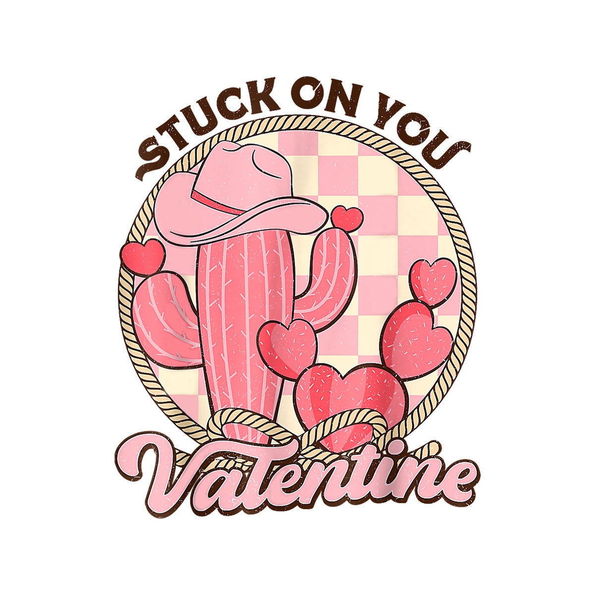 Stuck on You Valentines Cactus Plant Succulent Valentine Day Digital ...