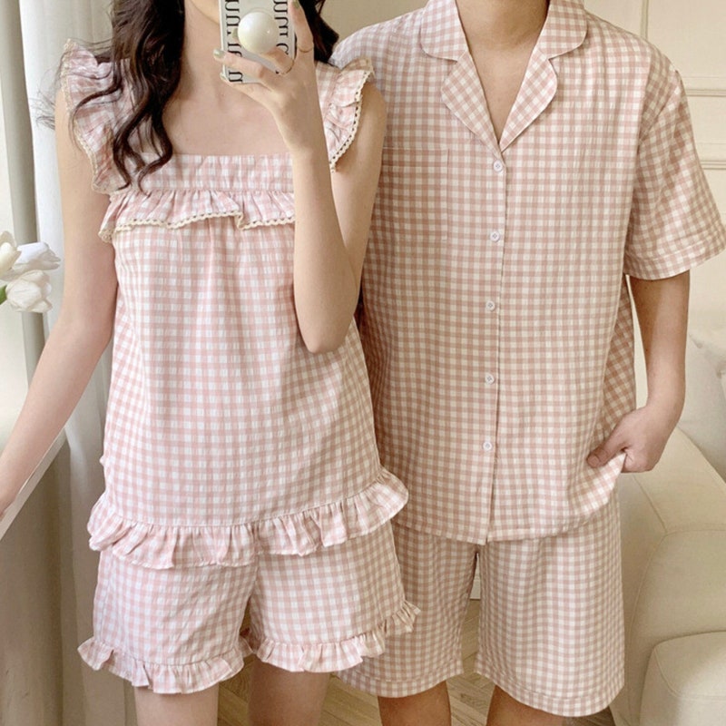 Pink Gingham Pajamas - Etsy
