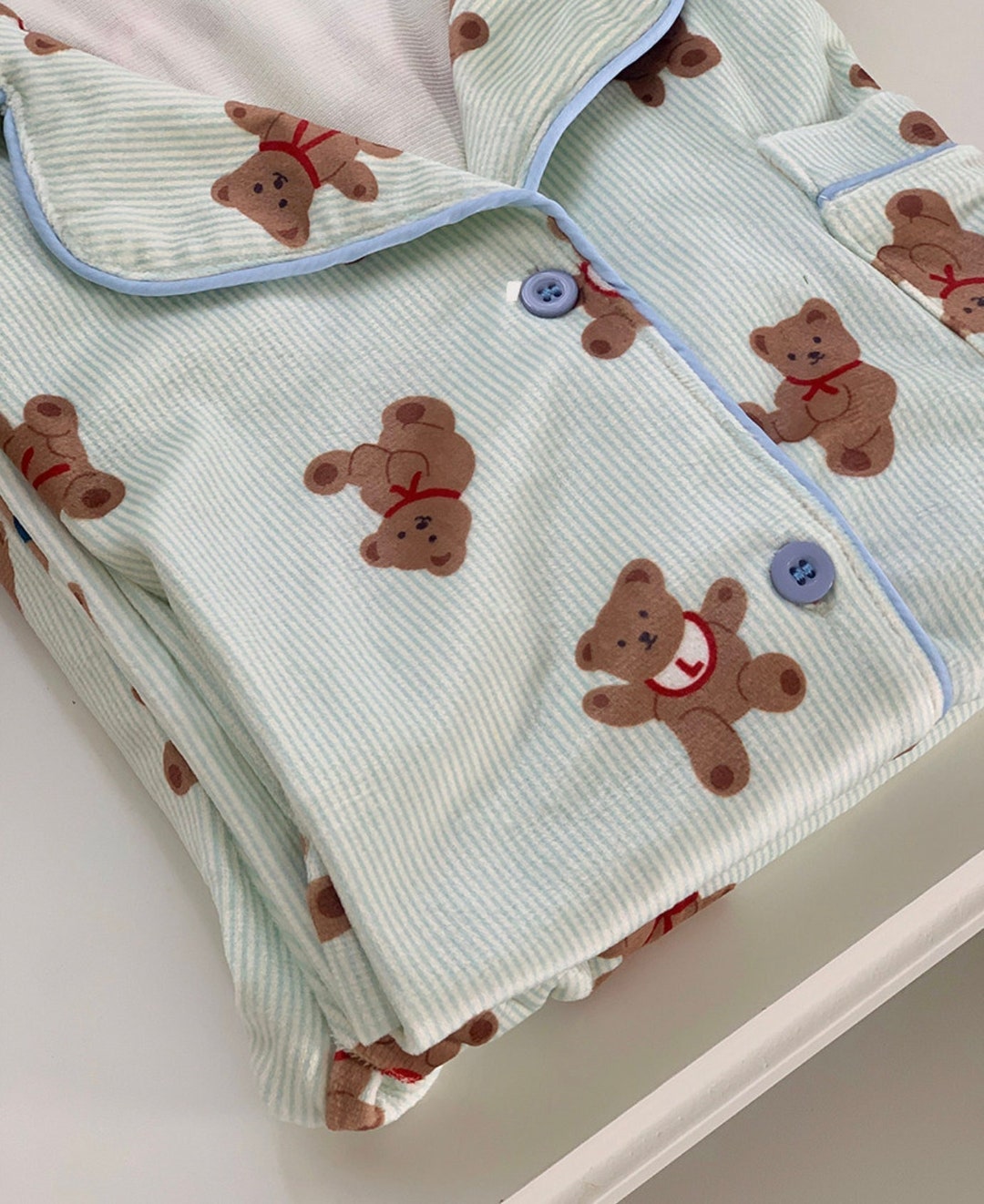 Bear Pattern Pajamas / Cotton Pajama Sets / Couple Pajama / Cute Pajama ...