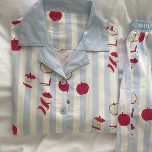 Apple Pajamas / Cute Loungewear / Cotton Pajama Set / Cute Pajamas ...