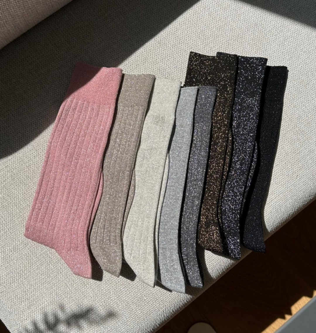 Sparkling Socks / Shiny Socks / Long Socks / Fashion Socks / Metallic ...