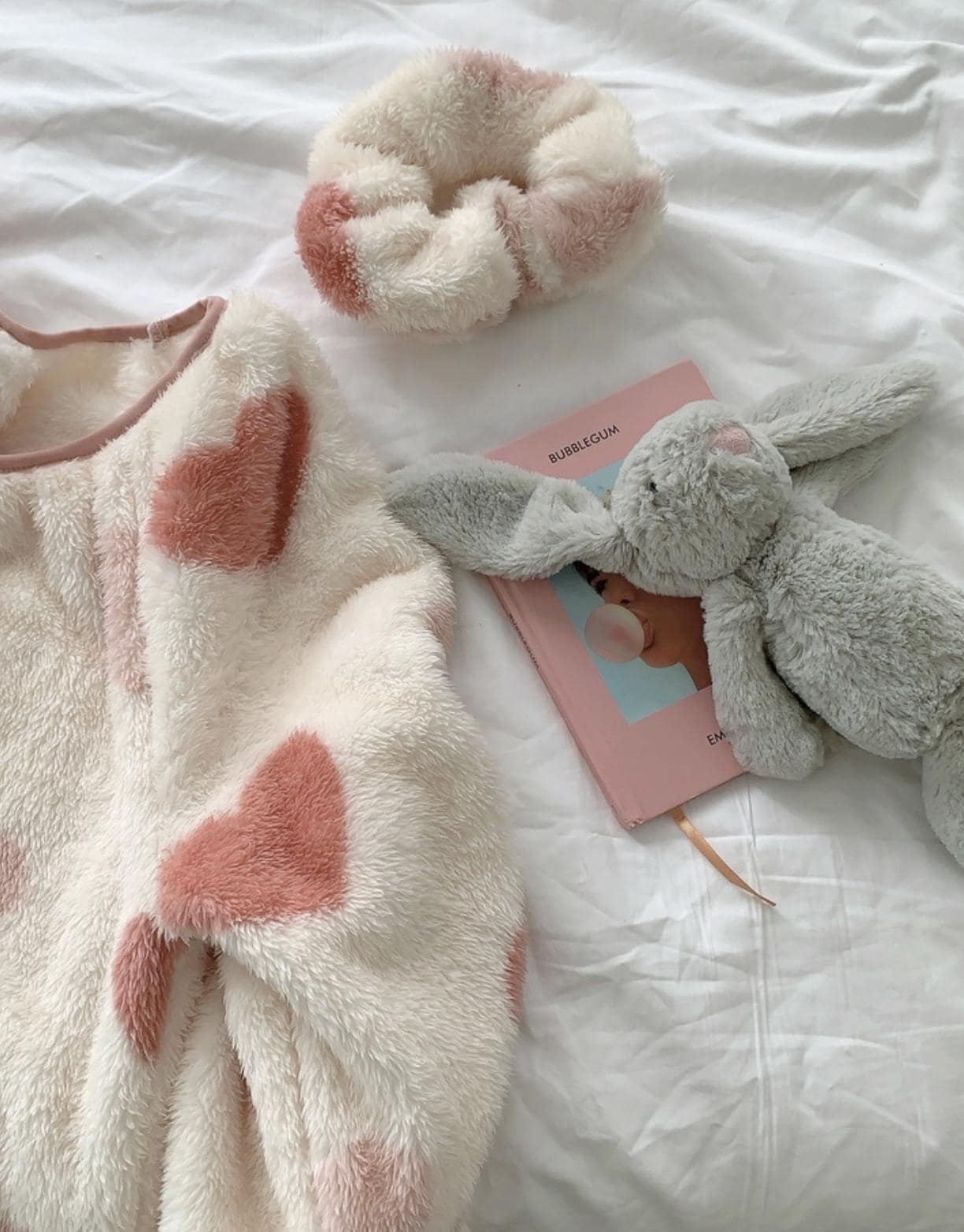 Cute Heart Pattern Sleep Dress : Fluffy Fleece Winter Nightgown - Etsy ...