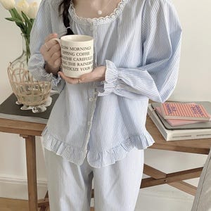 Cotton Lace Loungewear / Lace Pajama Set / Lovely Pajamas / Comfort ...