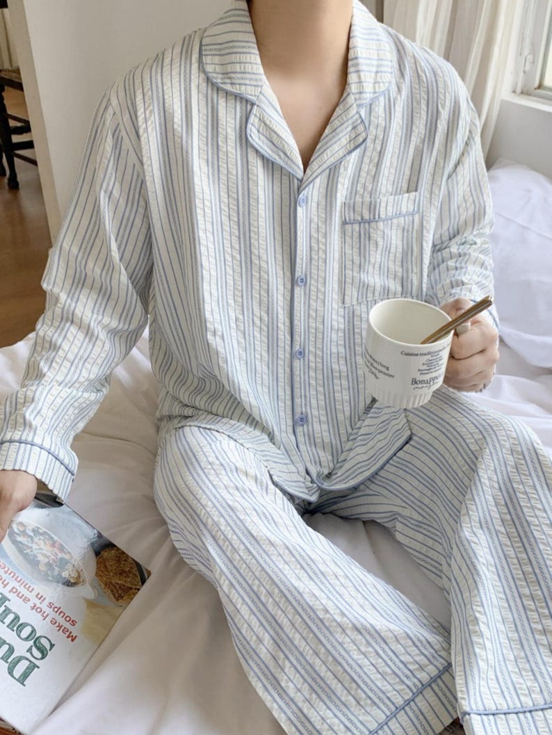 Cotton Stripe Pajama Set: Women's Lounge Sleepwear - Etsy