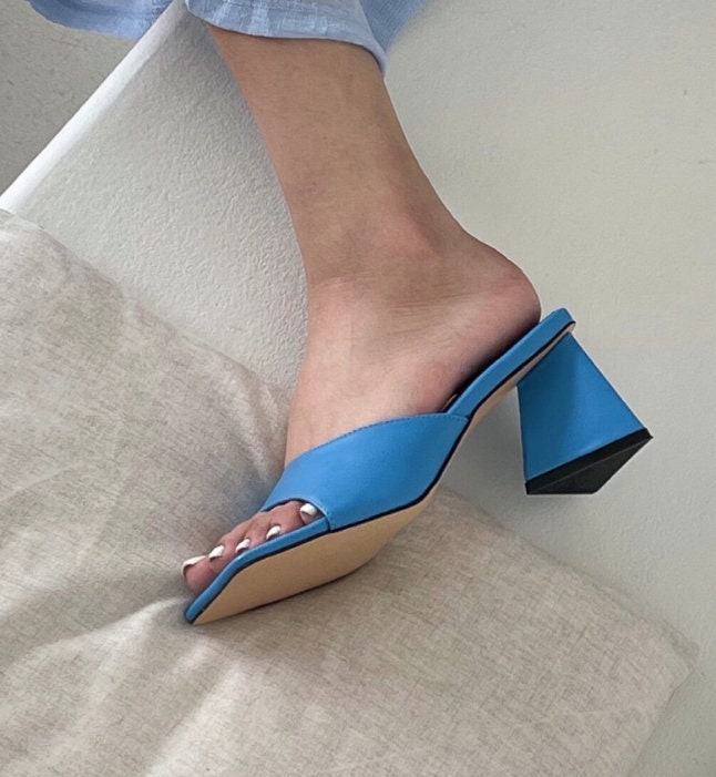 Triangle Heels mujeres Open Toe Slide Heels | Etsy