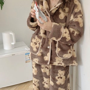 Soft Fuzzy Pajamas / Fluffy Pajama Set / Soft Loungewear / Long Sleeve ...
