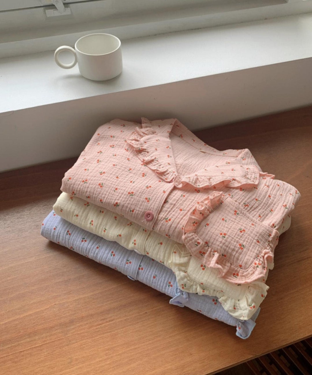 Cherry Organic Cotton Dress / Muslin Cotton Dress / Muslin Pajamas ...